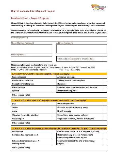 Feedback Form â Project Proposal