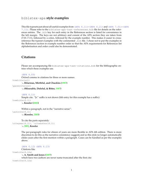 biblatex-apa style examples Citations - aut biblatex-apa style examples Citations - aut