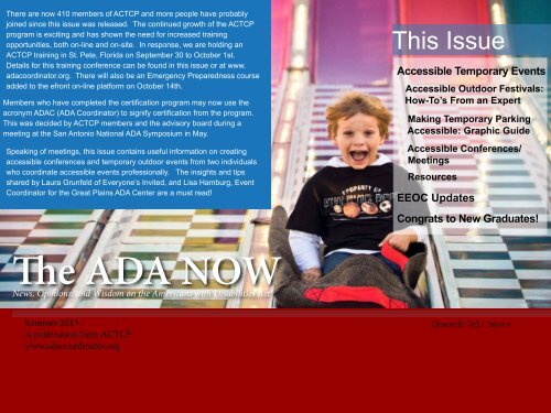 The ADA NOW - ADA Coordinator Training Certification Program