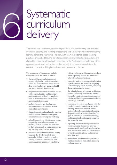 Read Systematic Curriculum Delivery - ACER