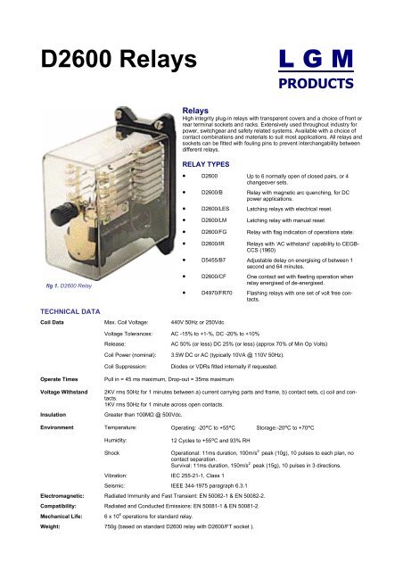 D2600 Relays.pub - LGM Products Ltd