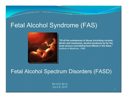 Fetal Alcohol Syndrome (FAS) - Department for Children and Families