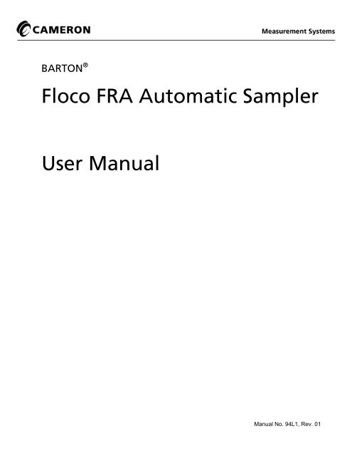 Floco FRA Automatic Sampler - Cameron