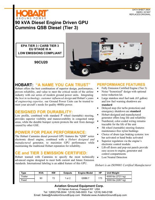 90 KVA Diesel Engine Driven GPU Cummins QSB - Aviation Ground ...