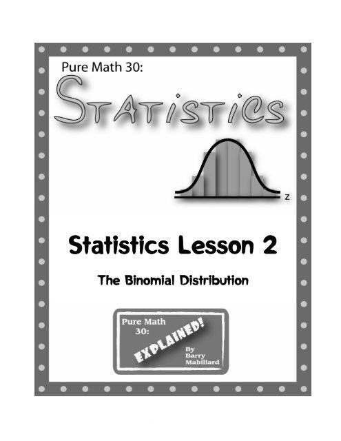Pm30 Statistics Lesson 2 Pure Math 30 Explained