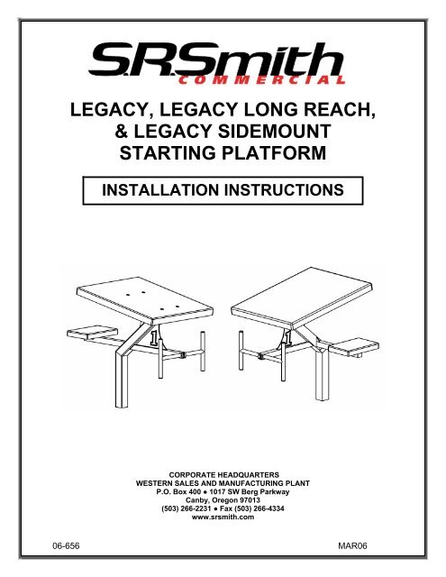 Legacy Installation (pdf) - S.R. Smith
