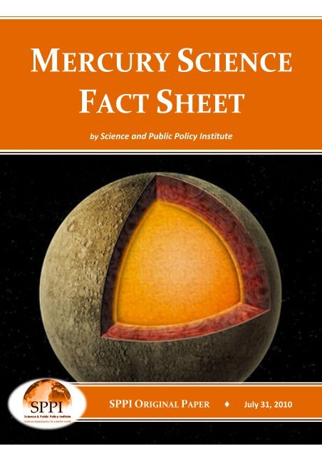 MERCURY SCIENCE FACT SHEET - Ed Berry