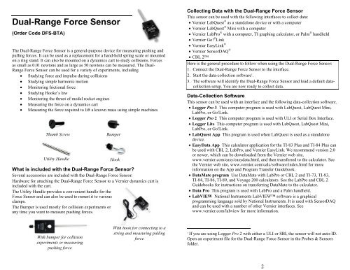 Dual-Range Force Sensor - Vernier Software & Technology