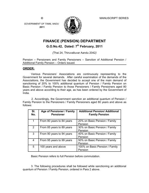 pension - Tamilnadu Senior Engineers Association - PWD