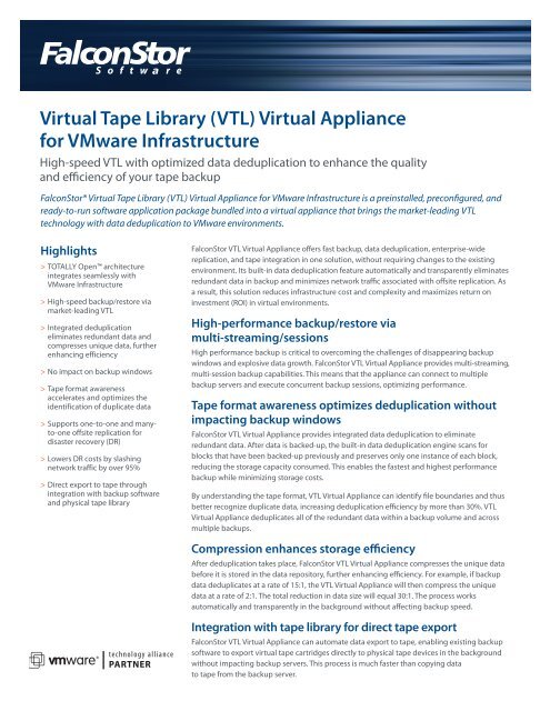 Virtual Tape Library (VTL) Virtual Appliance for VMware ... - S4e