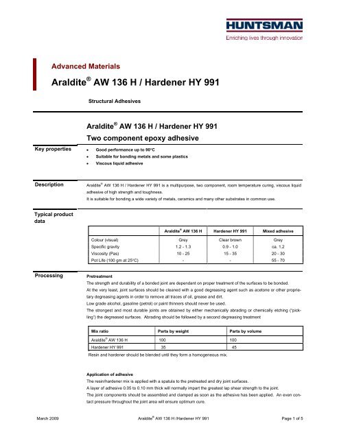Araldite AW 136 H / Hardener HY 991 - DanLube