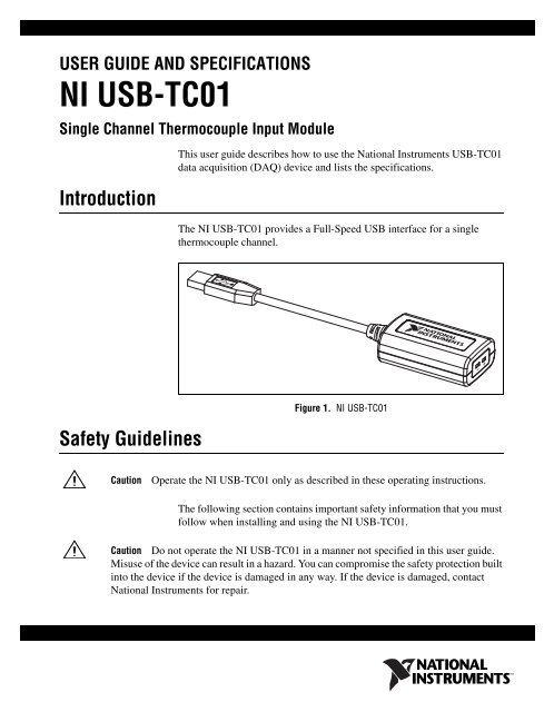 NI USB-TC01 User Guide and Specifications (Multilingual)