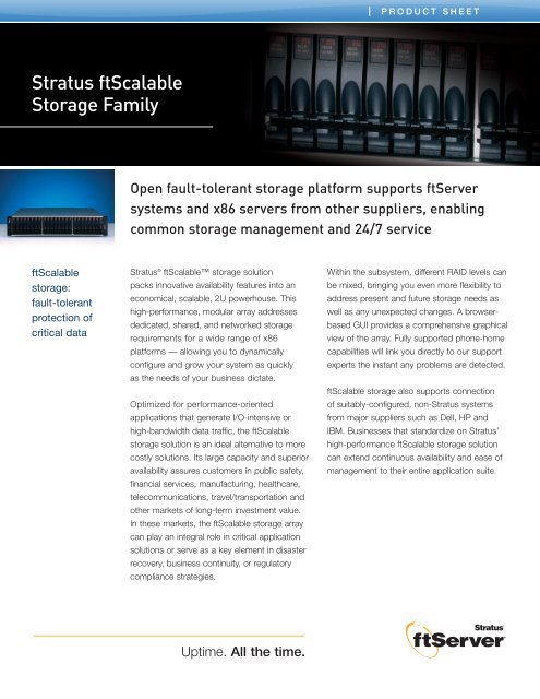 Stratus ftScalable Storage Family - Stratus Technologies