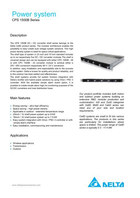 CellD CPS 1500B - DELTA Power Solutions