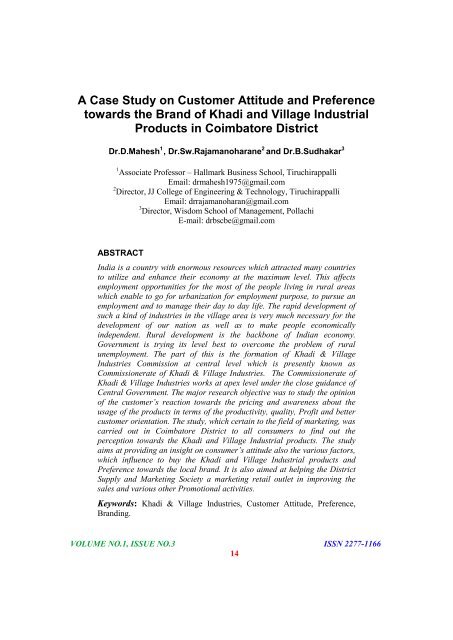 A Case Study on Customer Attitude and Preference towards the ...