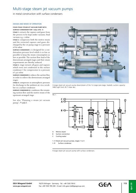 Multi-stage steam jet vacuum pumps - GEA Wiegand GmbH
