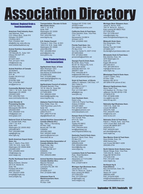 Association Directory - Feedstuffs Issue Search Engine