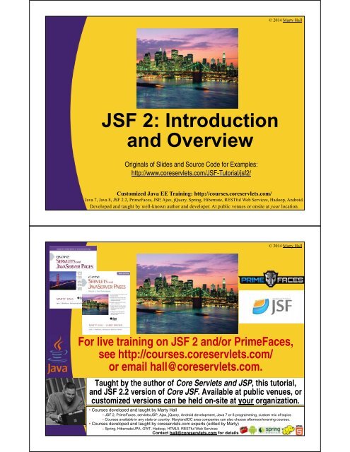 Jsf 20 Introduction And Overview Custom Training Courses 1256