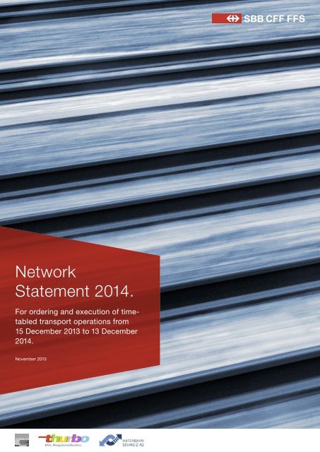 SBB Network Statement 2014 - Trasse Schweiz AG