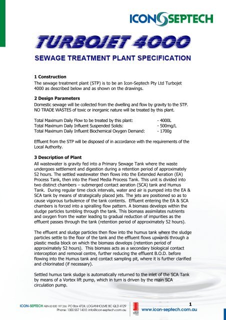 Turbojet 4000 Technical Specification - Icon-Septech