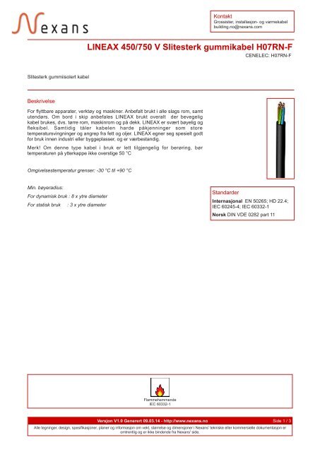 Datablad / PDF - Nexans