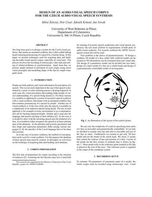DESIGN OF AN AUDIO-VISUAL SPEECH CORPUS FOR THE ...