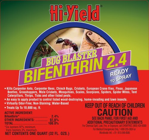 Hi-Yield Bug Blaster Bifenthrin 2.4 RTS Label - Do My Own Pest ...