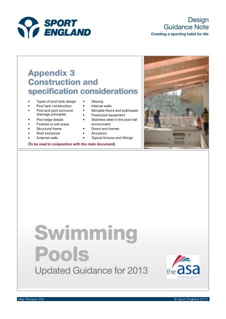 Swimming pools design guidance note - Appendix 3 - Sport England