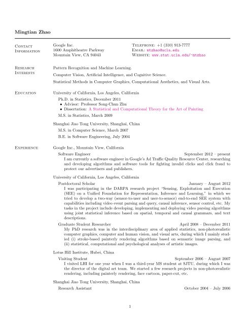 CV - UCLA Statistics