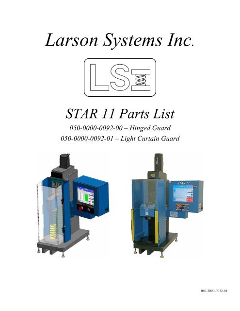 STAR 11 Parts List - Larson Systems Inc.