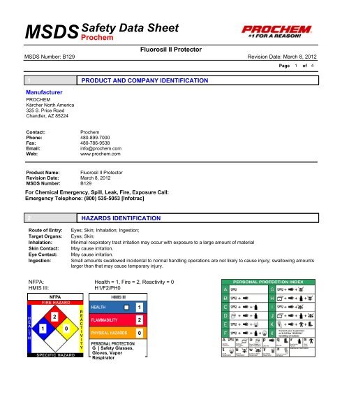 Safety Data Sheet - Prochem