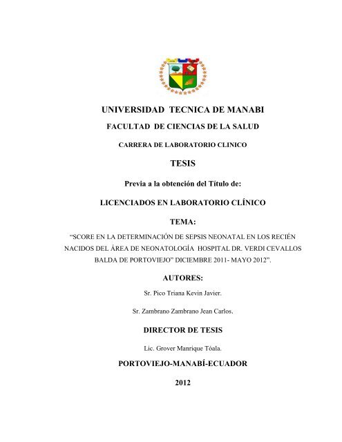 UNIVERSIDAD TECNICA DE MANABI TESIS - Repositorio UTM ...
