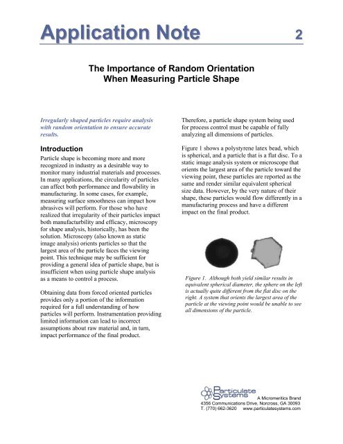 The Importance of Random Orientation When Measuring Particle ...