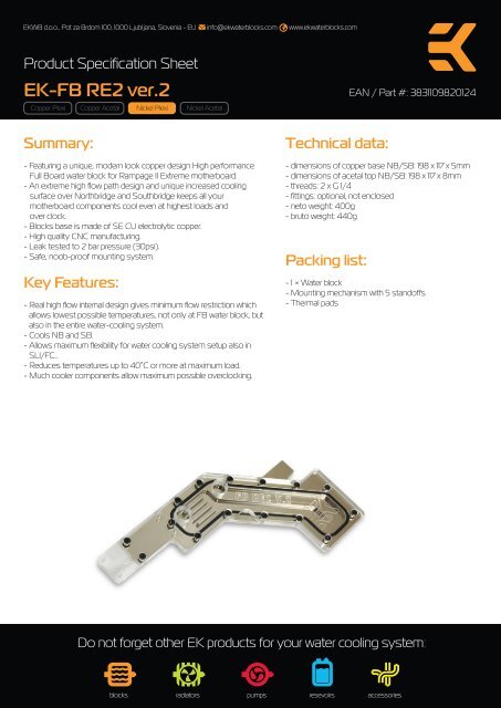 EK-FB RE2 ver.2 - EKWB