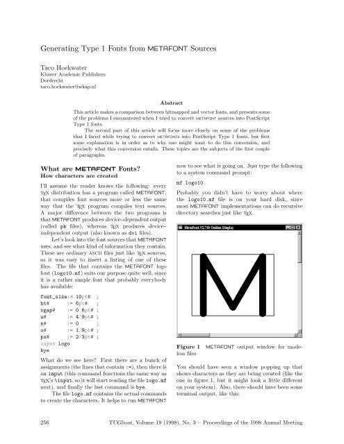 Generating Type 1 Fonts from mEtaFoNt Sources