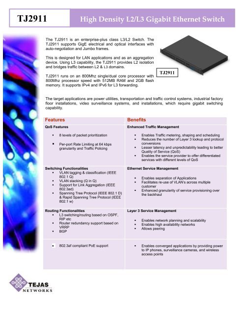 TJ2911 - Tejas Networks