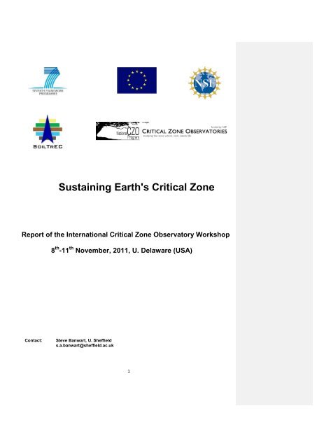 Sustaining Earth's Critical Zone - National Critical Zone Observatory