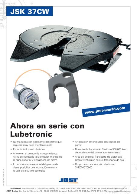 Ahora en serie con Lubetronic - JOST-World