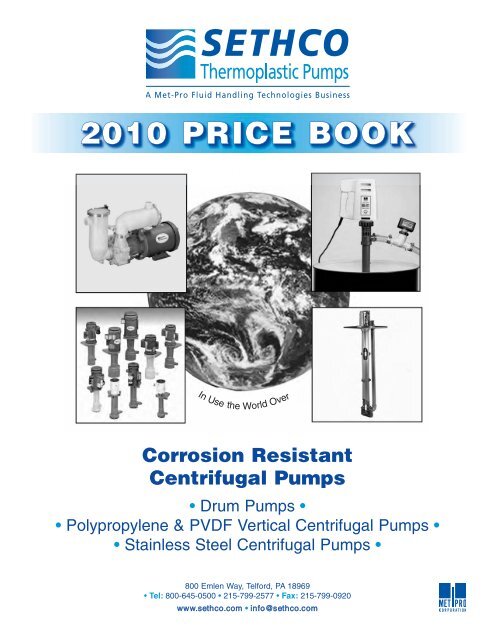 pl-321: cpvc centrifugal pumps - Pristine Water Solutions Inc.