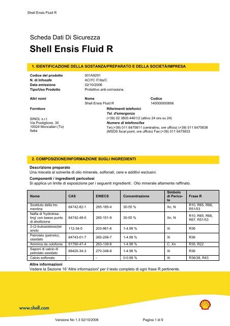 Shell Ensis Fluid R - Maxlube.it