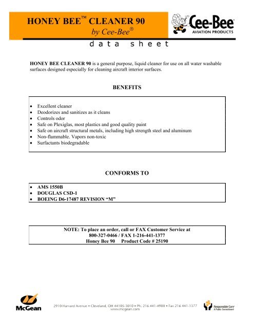 HONEY BEE CLEANER 90 - McGean