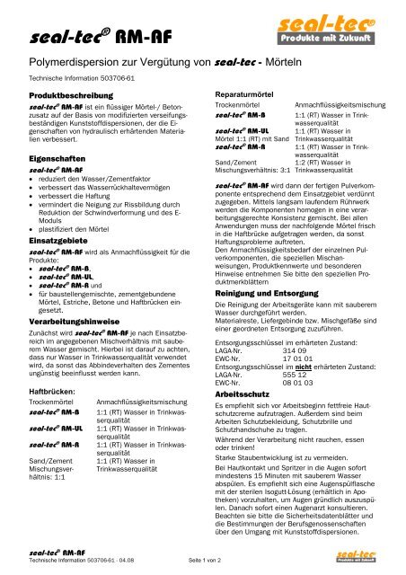 seal-tec RM-AF (Technische Information) - ist-web.com