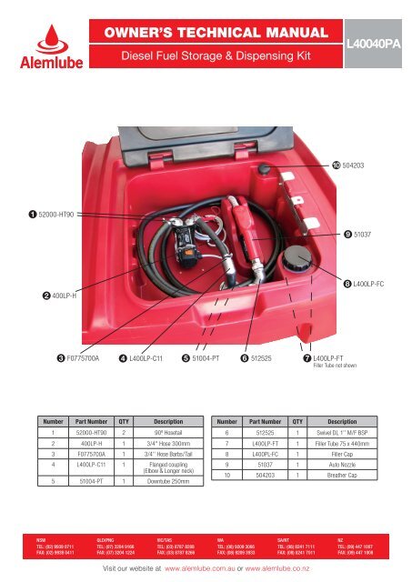 Lockable Diesel Fuel Storage & Dispensing Kit - Alemlube
