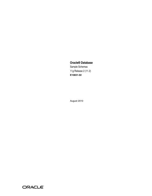 Oracle Database Sample Schemas Oracle Documentation