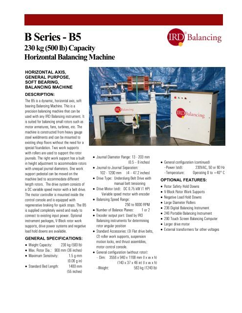 B Series - B5 - IRD Balancing