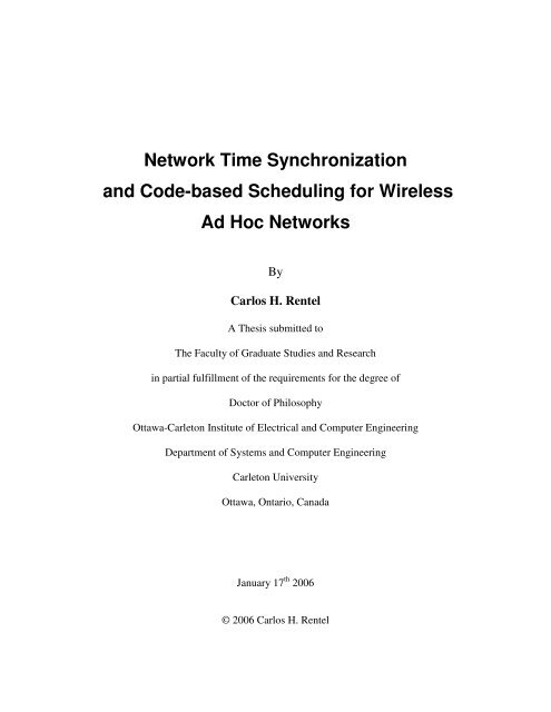 Network Time Synchronization and Code-based ... - Thomas Kunz