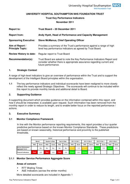 Enc H i Key Performance Indicators Report - University Hospital ...