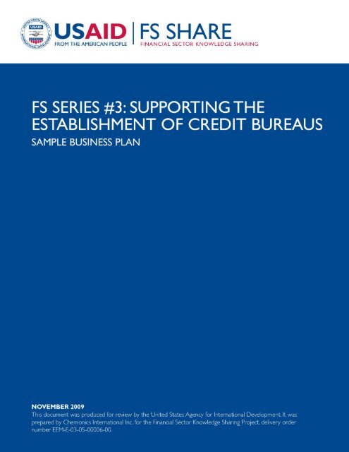 Sample Business Plan - Economic Growth - usaid