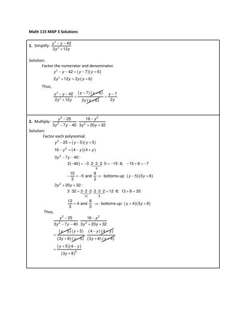 MAP 3 Solutions - LAVC Math Department