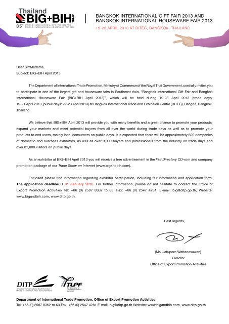 Exhibitor Application Form - Thai Trade Center, USA